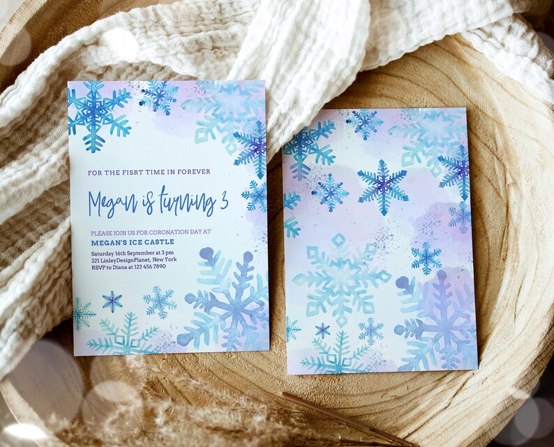 Editable Snow Birthday Invitation Kids Winter Birthday Party - Etsy