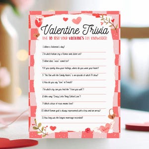 Valentines Day Trivia Game, Valentine Day Party Game for Kids ...