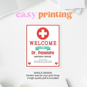 Editable Kids Medical Birthday Welcome Sign Template, Nurse Birthday ...