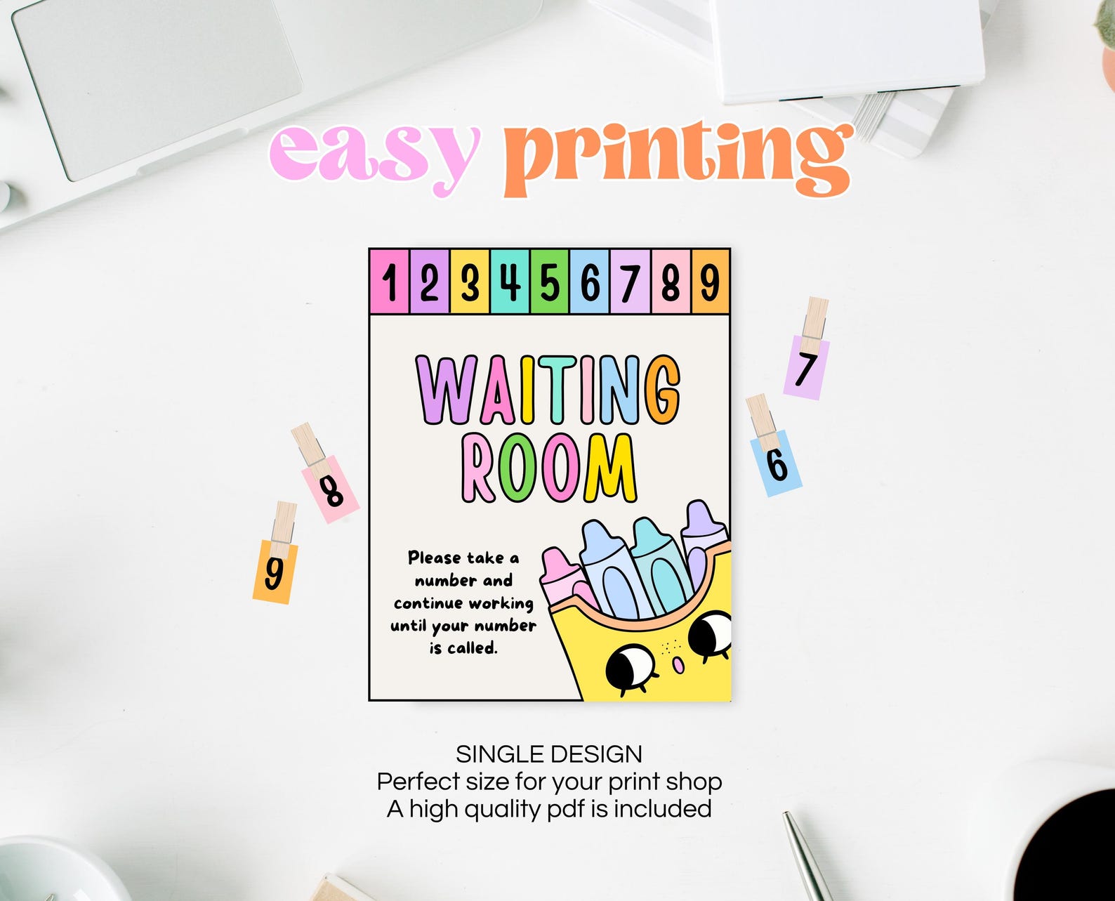 Editable Teacher Waiting Room Sign: Number Pegs (digital Download) - Etsy