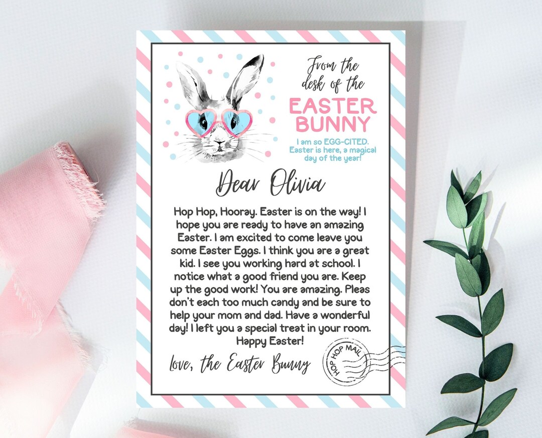 Editable Easter Bunny Arrival Letter, Easter Bunny Return Letter ...
