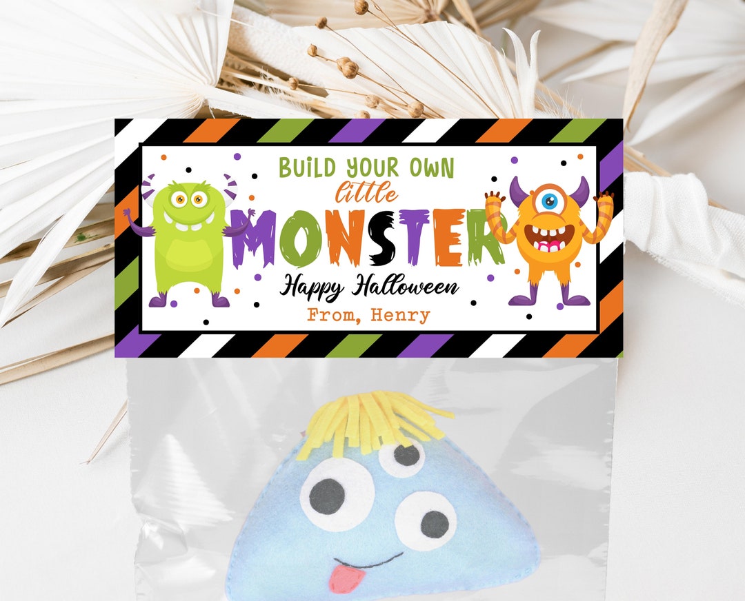 Make Your Own Monster Halloween Bag Topper Template, Monster Favor ...