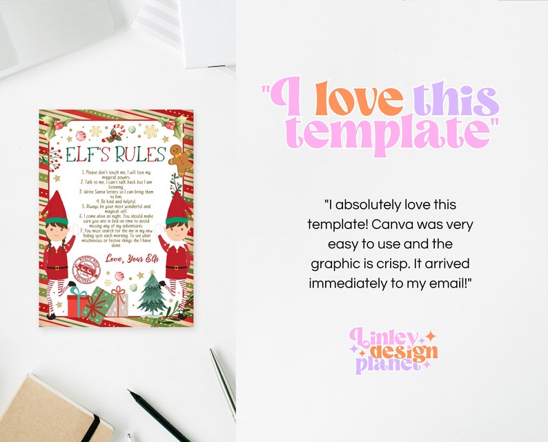 Editable Christmas Elf Magic Rules With 2 Elfs Template, Do Not Touch ...