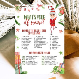 Christmas What is Your Elf Name Game Template, Printable Christmas ...