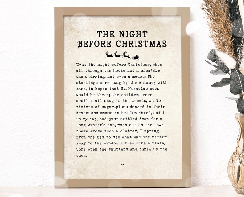 Editable the Night Before Christmas Sign Christmas Printable Twas the ...