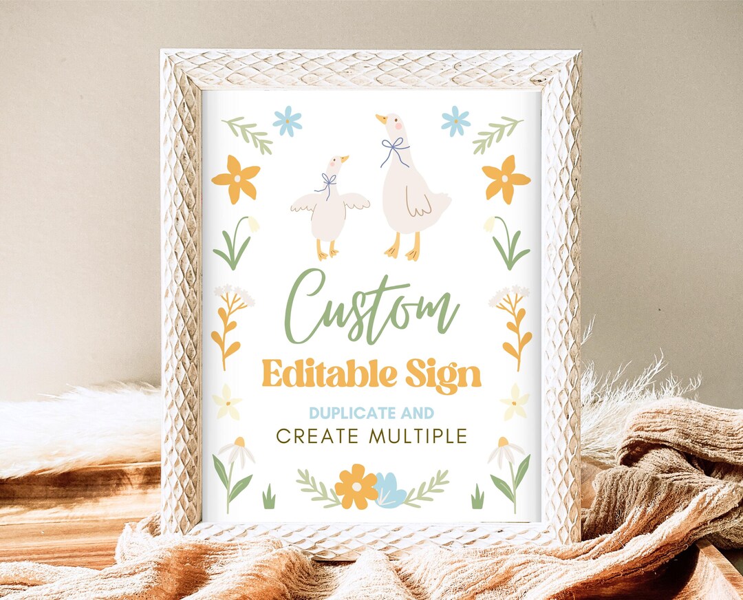 Editable Goose Baby Shower Custom Sign, A Silly Goose Baby Shower ...