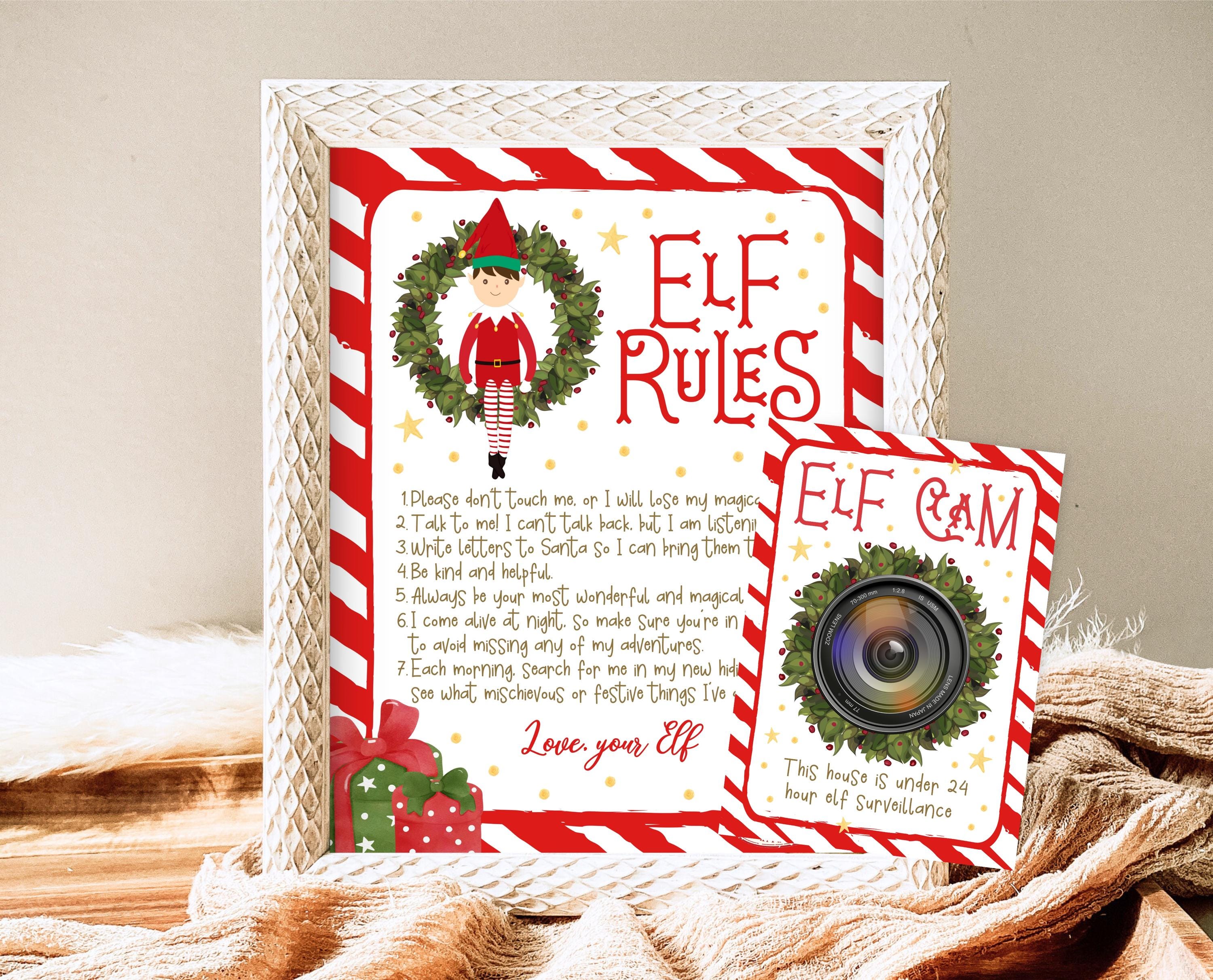 Editable Christmas Elf Rules Sign With Elf Camera, Do Not Touch Me ...