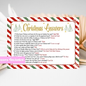 Editable Christmas Trivia Game Template, Printable Christmas Party ...