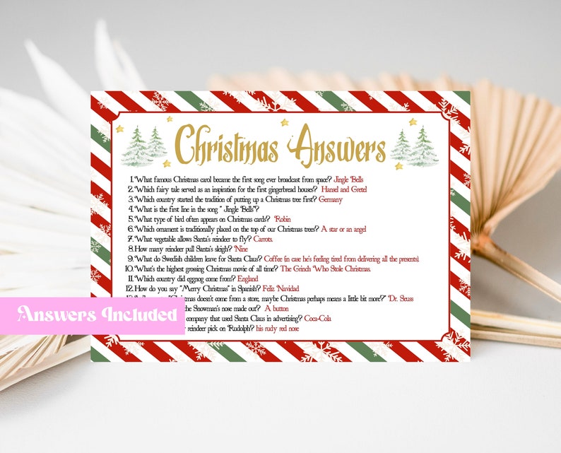 Editable Christmas Trivia Game Template, Printable Christmas Party ...