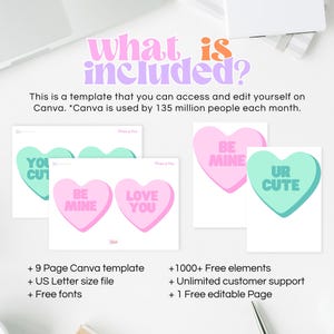 Editable Heart Candy Banner, Heart Candy Theme Valentine, Little ...