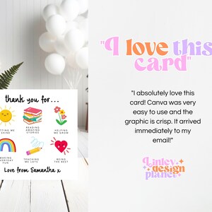 Editable Teaching Assistant Card, Teacher Card, Teacher Appreciation ...