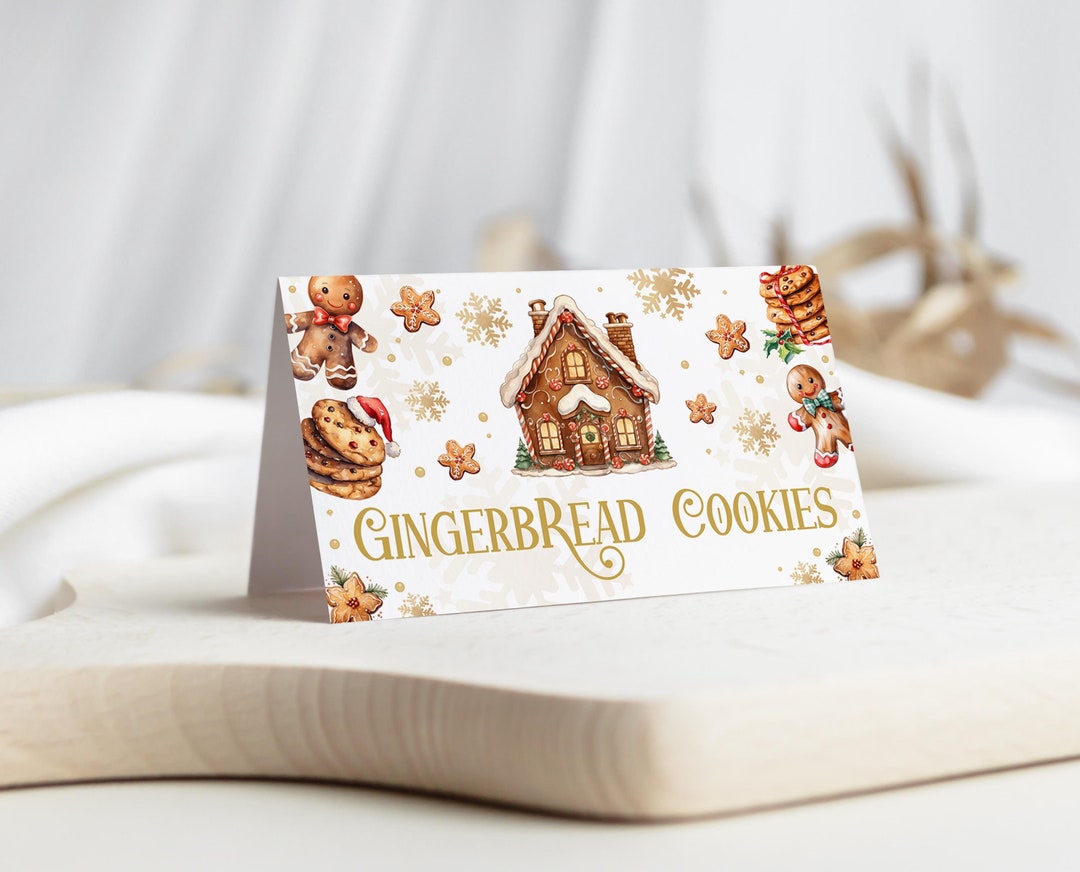 Editable Gingerbread House Food Labels, Christmas Cookie Decorating ...