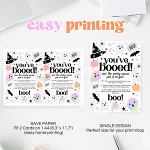 Editable You've Been Booed! Card, Halloween Printable for Friend, You ...