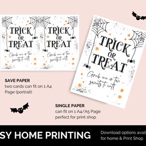 Printable Please Take One Treat Sign Halloween Trick-or-treat - Etsy