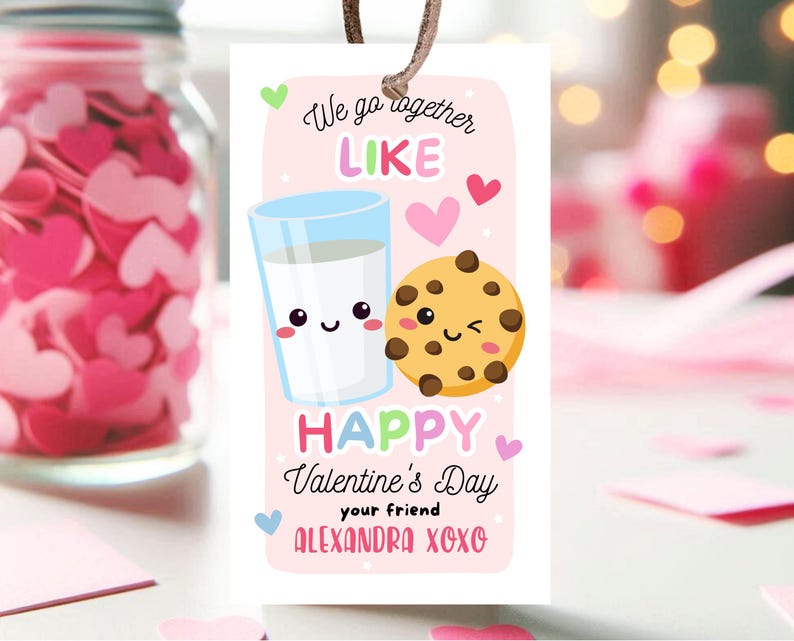 Editable Cookie Valentine Gift Tag, Cookie Valentine Gift Tags, School ...