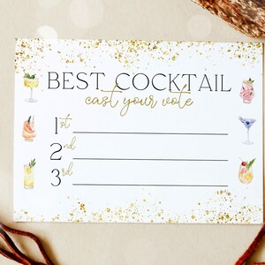 Cocktail Competition Voting Card , New Year's Cocktail Party, Cocktail ...