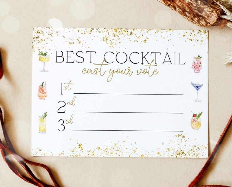 Cocktail Competition Voting Card New Year's Cocktail - Etsy