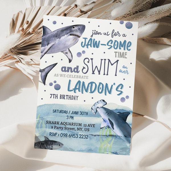 Jaws Birthday Invitation - Etsy