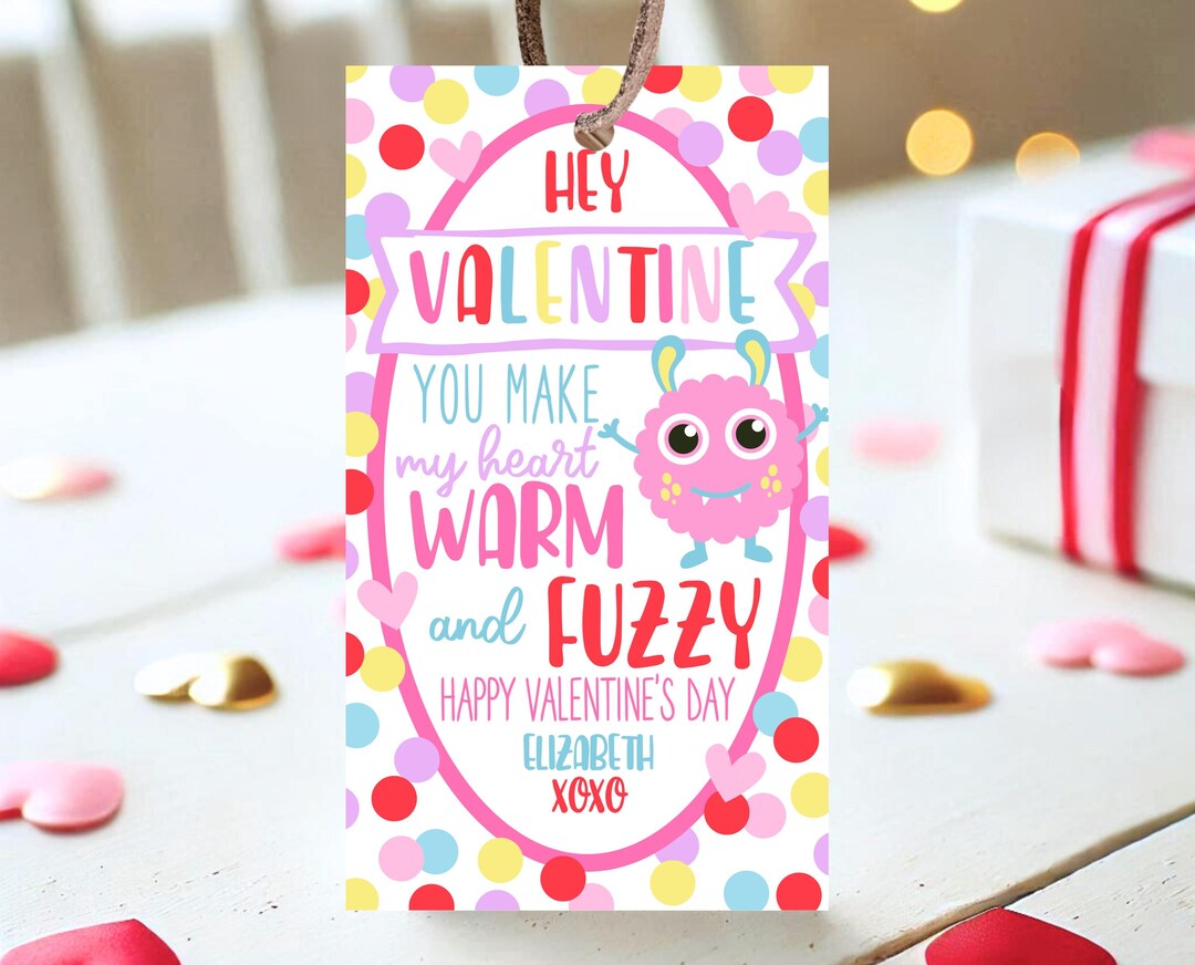 Editable Monster Valentine's Day Gift Tag, Valentine Monster, Monster ...