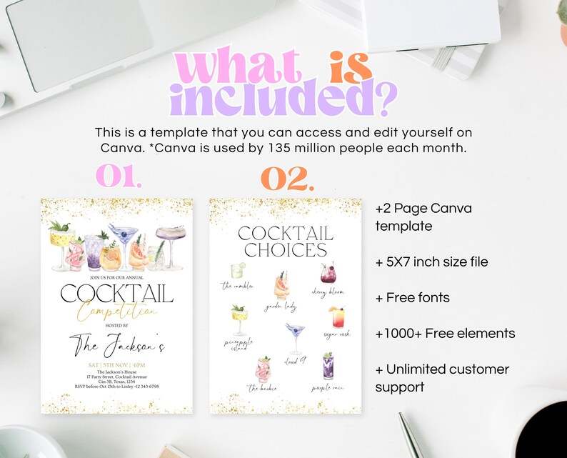 Editable Cocktail Competition Invitation, New Years Cocktail Party ...