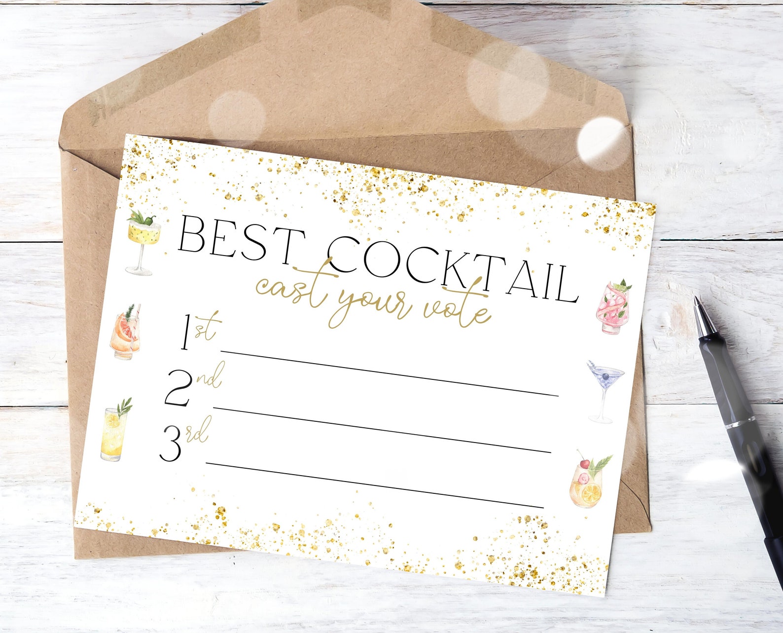 Cocktail Competition Voting Card New Year's Cocktail - Etsy