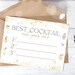 Cocktail Competition Voting Card , New Year's Cocktail Party, Cocktail ...