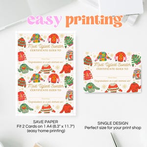 Editable Ugly Sweater Christmas Certificate, Ugly Sweater Contest ...