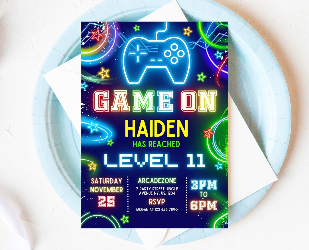 Editable Video Game Birthday Invitation Template Boy Gamer - Etsy
