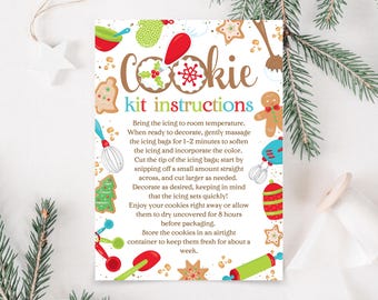 Printable Christmas Cookie Kit Instructions - Etsy