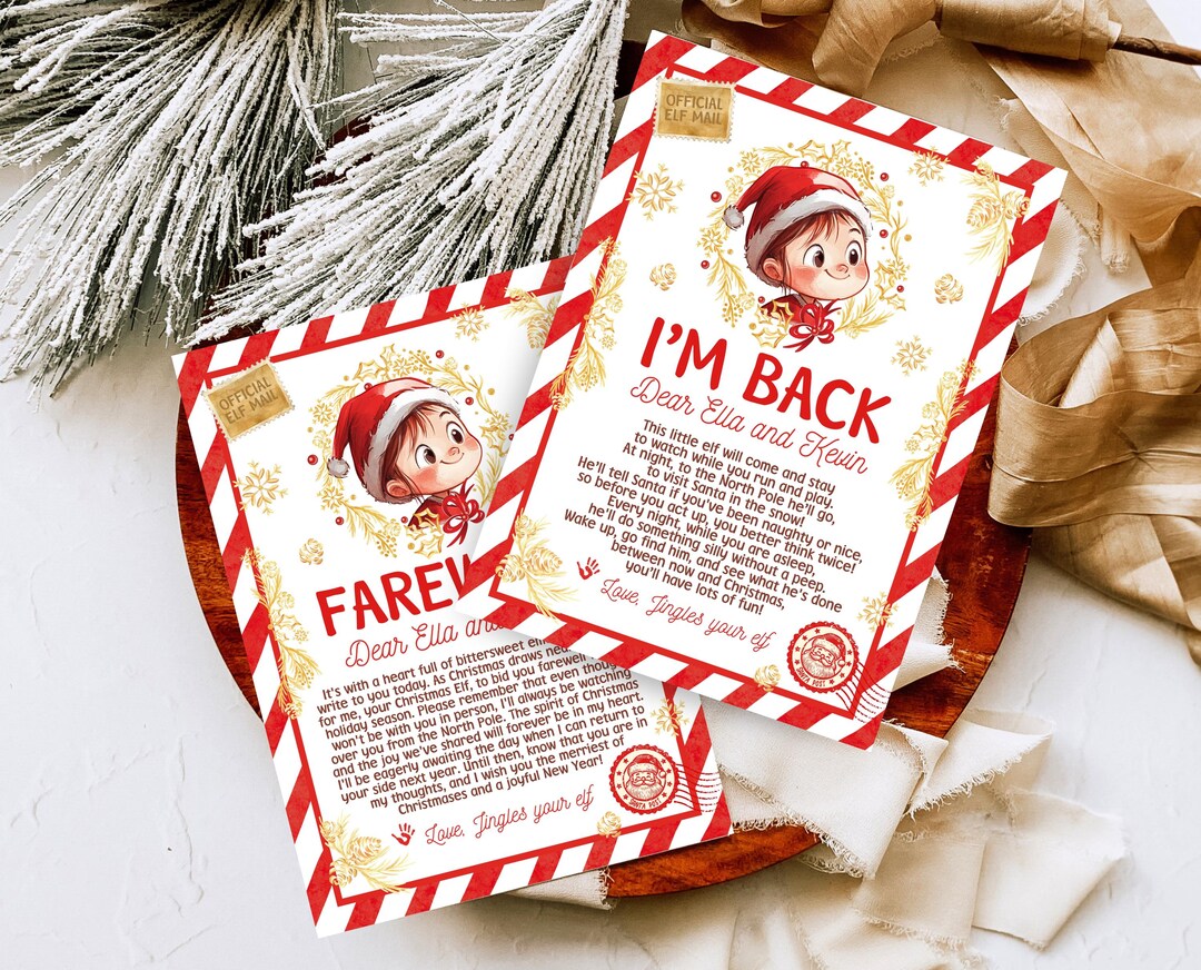 Editable Elf Arrival and Goodbye Letter Set, Christmas Elf Letter Combo ...