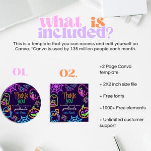 Editable Neon Halloween Favor Tag Template, Spooky Halloween Party ...