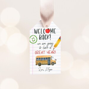 Editable Welcome Back Teacher Appreciation Gift Tag, Teacher Favor Tag ...