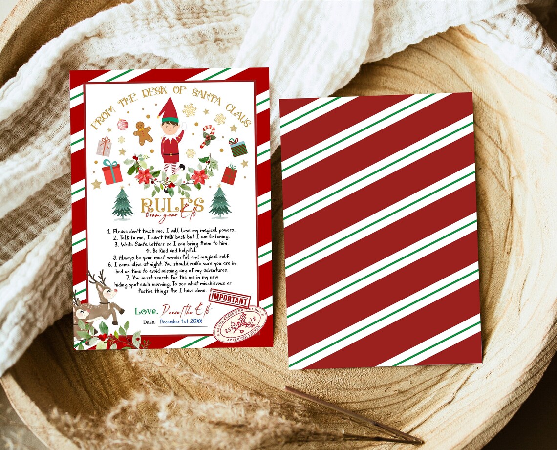 Editable Christmas Elf Magic Rules for Kids Template, Do Not Touch Me ...