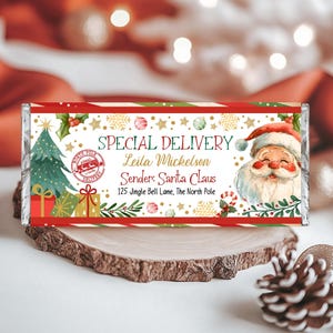 Editable Christmas Candy Bar Wrapper Template, Christmas Chocolate ...