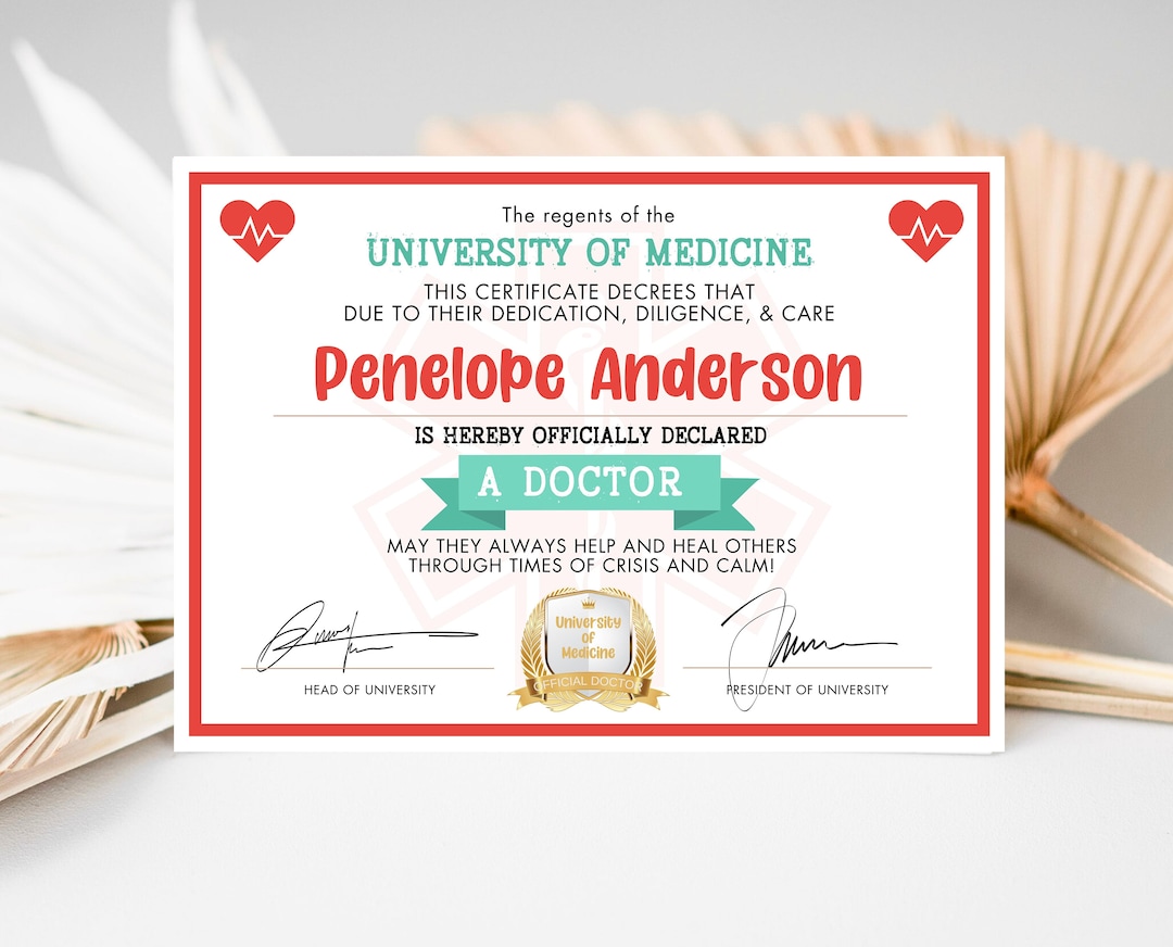 Editable Kids Pretend Doctor Certificate, Kids Nurse Certificate ...