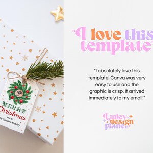 Editable Dog Christmas Gift Tag Template, Merry Christmas Holiday Gift ...