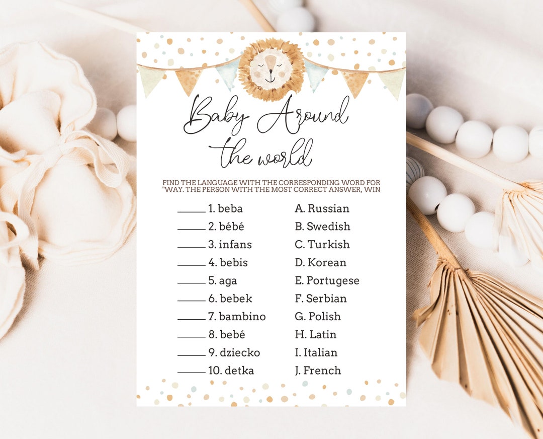 Buy Editable Lion Baby Shower Game Safari Baby Shower Game Online in ...