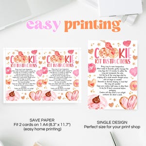 Editable Valentine Cookie Kit Instructions Card, Decorate Your Own ...