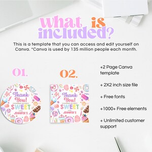 Editable Sweets Candy Thank You Favor Tags Template, Sweet Candy ...