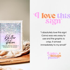 Glitter Station Sign Pastel Rainbow Birthday, Glitter Birthday Sign ...