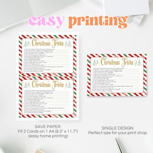Editable Christmas Trivia Game Template, Printable Christmas Party ...