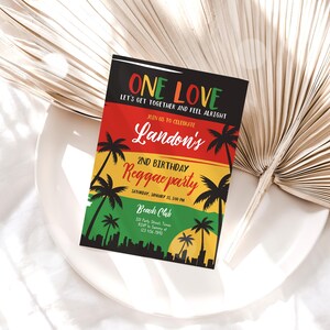 Editable Reggae Birthday Invitation Reggae One Love 1st - Etsy