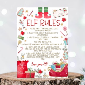 Editable Christmas Elf Magic Rules for Kids Template, Do Not Touch Me ...