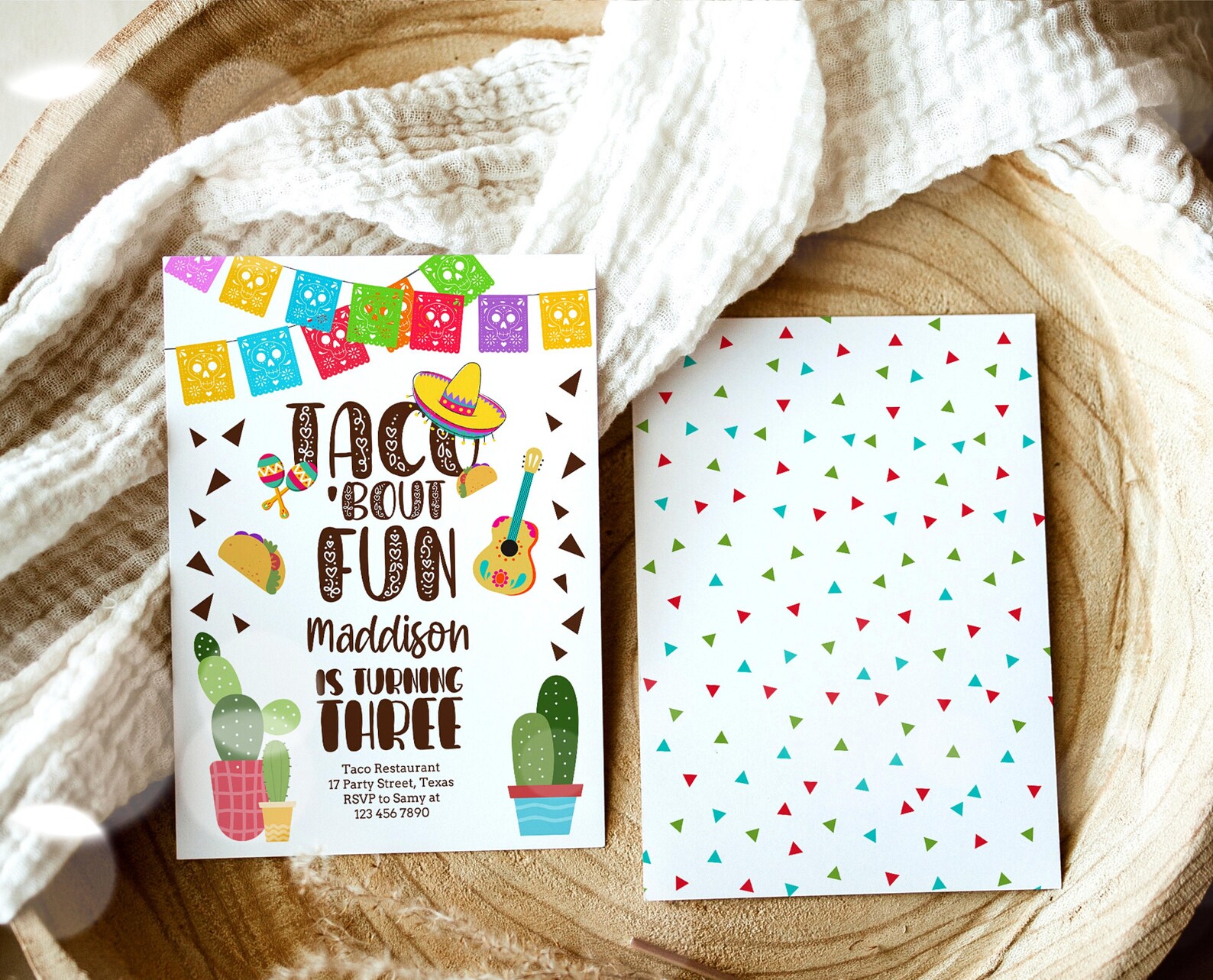 Editable Taco Bout Fun Birthday Invitation Girl First Fiesta - Etsy