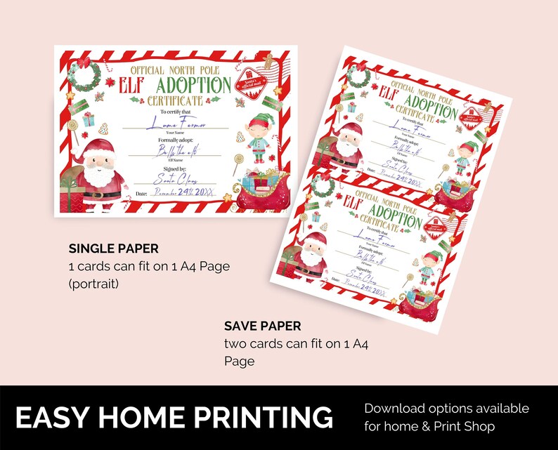 Editable Elf Adoption Certificate Adopt an Elf Letter - Etsy