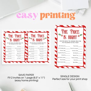 Christmas Prices Game Template, Printable Christmas Party Games ...