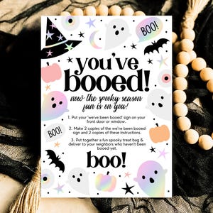 Editable You've Been Booed! Card, Halloween Printable for Friend, You ...