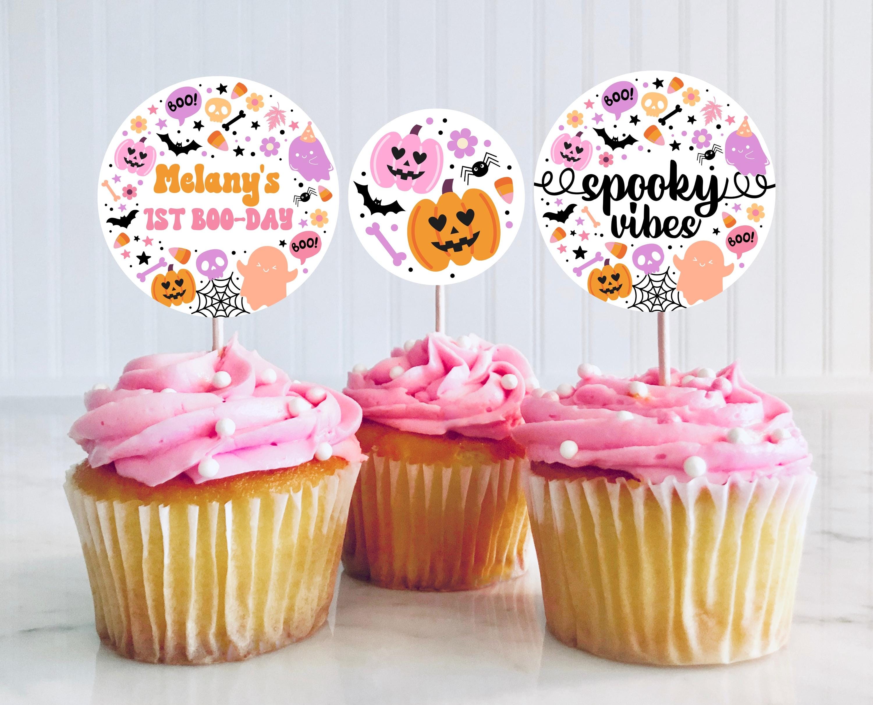 Editable Spooky Birthday Cupcake Toppers, Halloween Birthday Cake ...