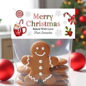 Editable Santa Cookie Bag Topper Template, Christmas Treat Bag Labels ...