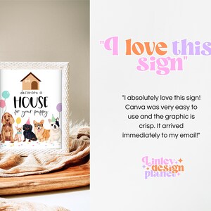 Editable Decorate A Dog House Sign, Puppy Birthday Sign, Dog Birthday ...